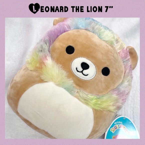 Squishmallows | Other | Leonard The Lion Squishmallow 7 Rainbow Lion ...